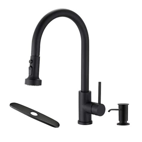 Tahanbath Single Handle Deck Mount Gooseneck Pull Down Sprayer Kitchen