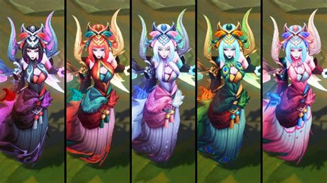 All Snow Moon Morgana Chromas League Of Legends Youtube