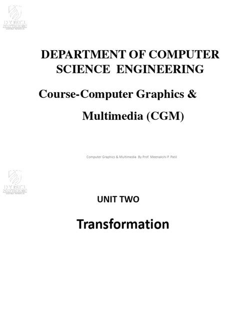 transformation pdf 2 d computer graphics geometry
