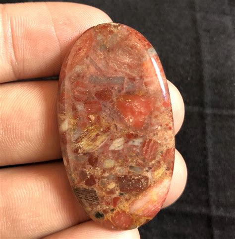 Natural Red Brecciated Jasper Gemstone 45x25x5mm Red Etsy