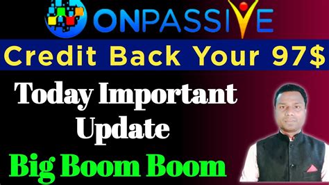 Onpassive New Update Onpassive Webinar Update Ash Sir Update O