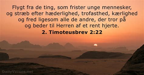 5 September 2023 Dagens Bibelvers 2 Timoteusbrev 2 22