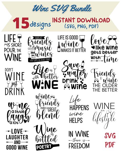 Wein SVG Bundle Wein SVG Bundle Wein SVG Bundle Kreis Etsy De