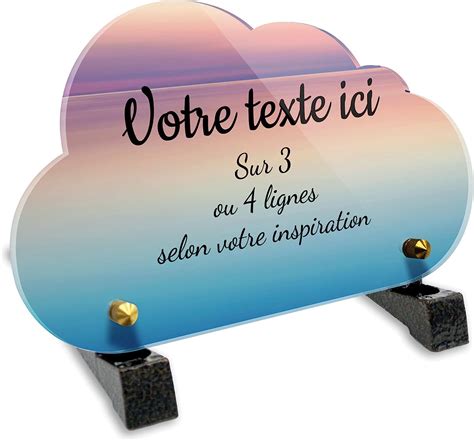 OCAP FUNERAIRE Plaque funéraire Nuage Personnalisable en plexi
