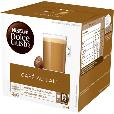 Calories In Nescafe Dolce Gusto Coffee Capsules Cafe Au Lait Calcount