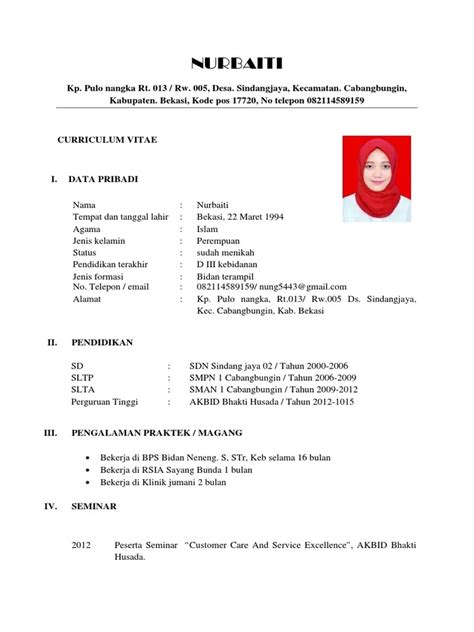 Contoh Cv Perawat Fresh Graduate Terupdate Riset