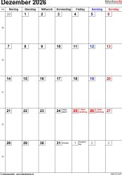 Kalender Dezember Als Pdf Vorlagen