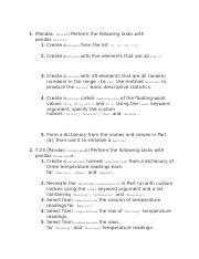 Exercise Chapt Docx Pandas Series Perform The Following Tasks