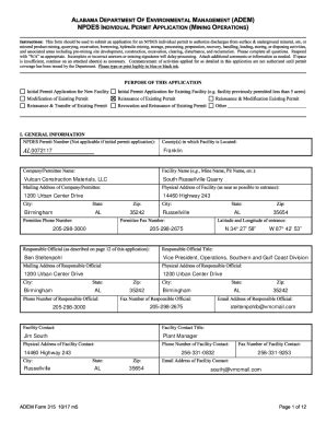 Fillable Online Adem Alabama National Pollutant Discharge Elimination
