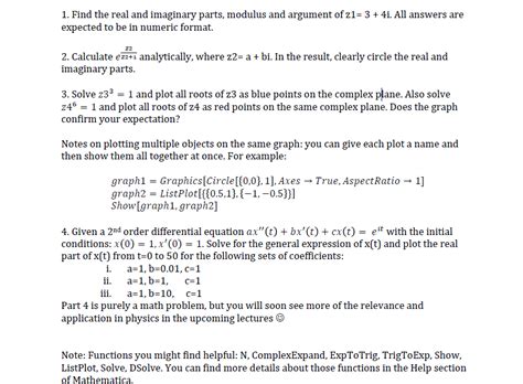 solved find the real and imaginary parts modulus and