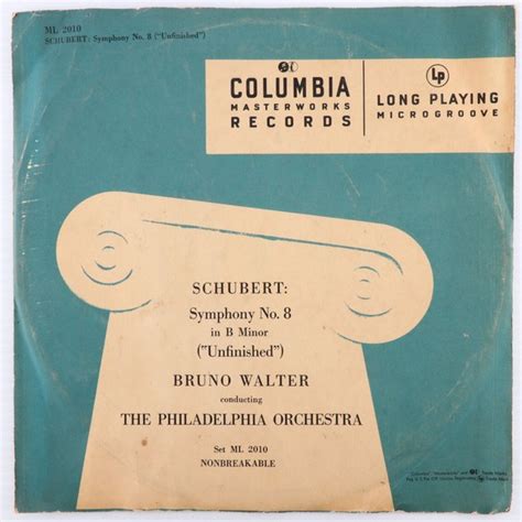 Media Bruno Walter Schubert Symphony No 8 In B Minor Unfinished 1 Lp