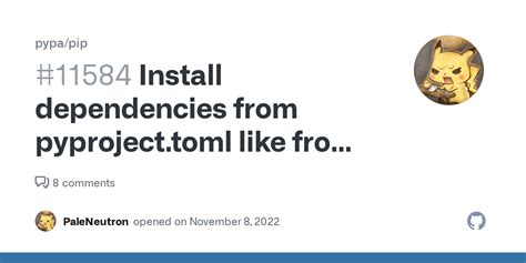 Install Dependencies From Pyproject Toml Like From Requirements Txt