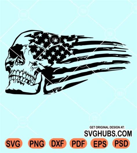 Kull American Flag Svg Patriotic Skull American Flag Svg Skull Svg