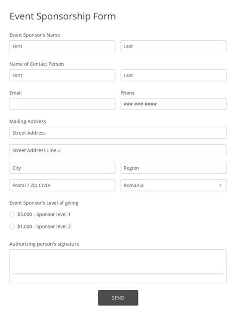 Free Sponsorship Form Templates Formbuilder