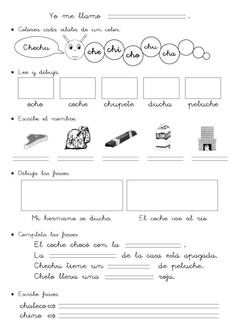 Materiales Fichas De Lectoescritura Ch Fichas Para El Aprendizaje The
