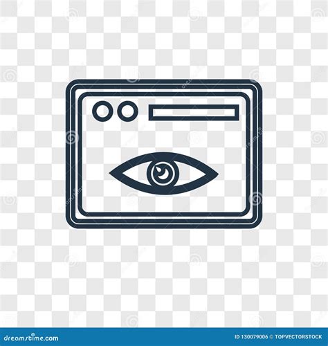 Page Views Concept Vector Linear Icon Isolated On Transparent Ba Stock