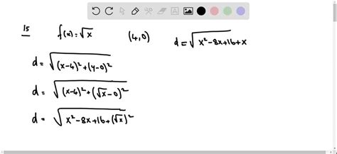 solved find the points on the graph of the function that are closest to the given point f x √