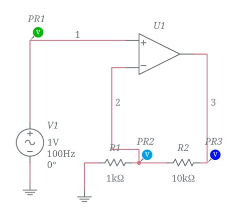 Non Inverting Amplifier Multisim Live
