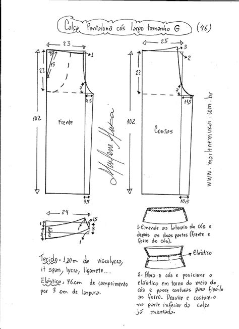 Molde Calça Pantalona 5 Modelos para Imprimir Gratuitamente