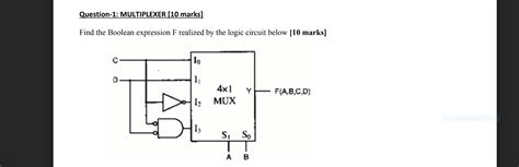 solved find the boolean expression f realized by the logic