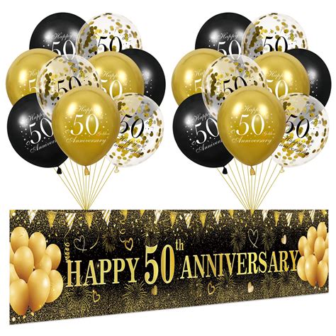 Buy Th Wedding Anniversary Decorations Black Gold Happy Th