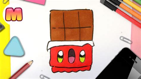 Como Dibujar Una Barra De Chocolate Kawaii Dibujos Kawaii Faciles
