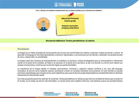 9 Noticia periodística Educación Primaria Cuarto grado Espacio