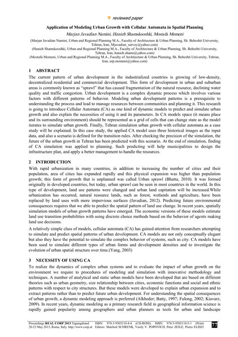 pdf application of modeling urban growth with cellular automata in spatial planning