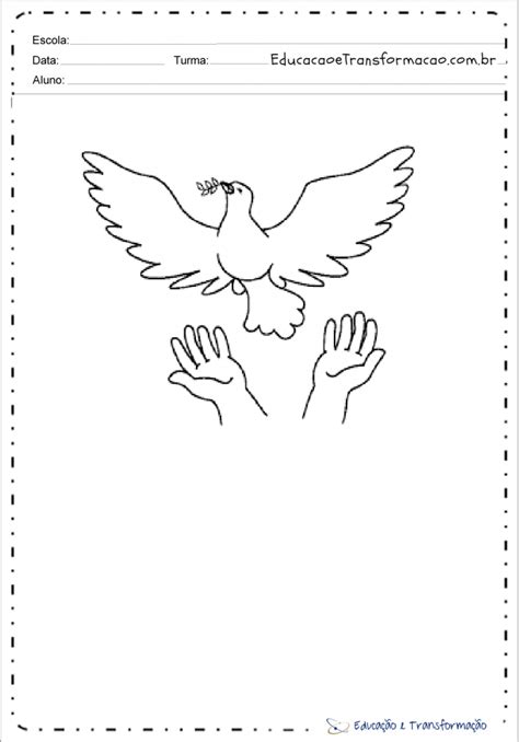 Desenhos de pombas para colorir pomba da paz alianças espirito santo