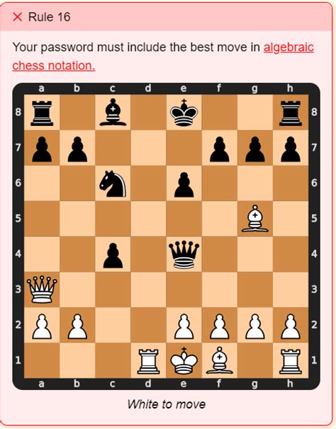 The Password Game Best Move In Algebraic Chess Notation Chess Forums