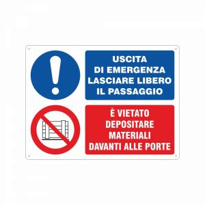Centro Sill Shop Cartello Uscita Di Emergenza Lasciare Il Passaggio