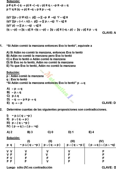 L Gica Proposicional Ejercicios Resueltos De Nivel Preuniversitario Pdf