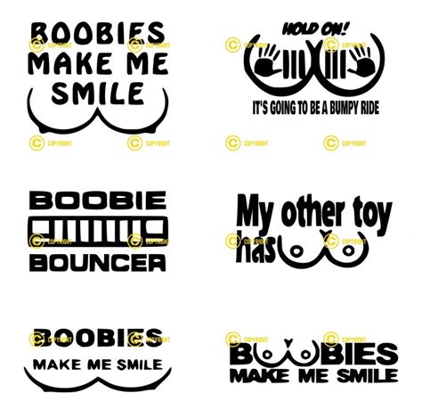 Boobies Make Me Smile The Happy Boobie 6 Pack DIGITAL IMAGES Etsy Canada