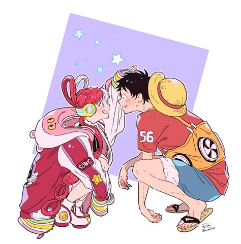 Monkey D Luffy And Uta One Piece And More Drawn By Devilukez The Best