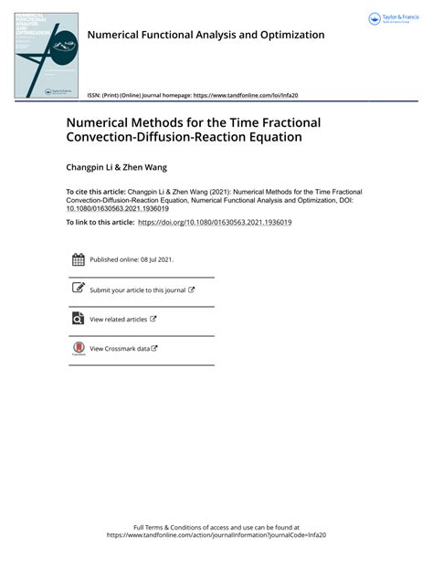 pdf numerical functional analysis and optimization issn print numerical methods for the