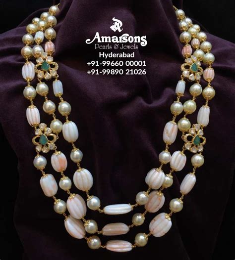 Coral Beads And South Sea Pearls Taar Mala Indian Jewellery Designs