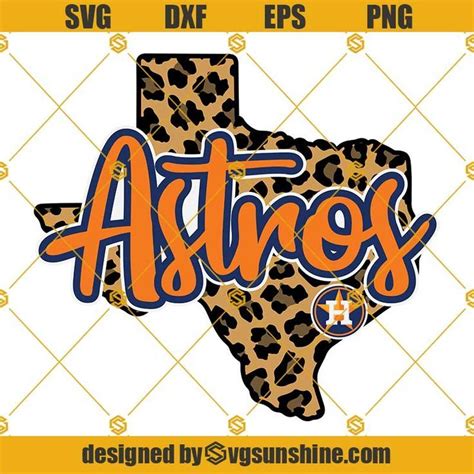 Houston Astros Texas With Cheetah Print SVG PNG DXF EPS Cricut
