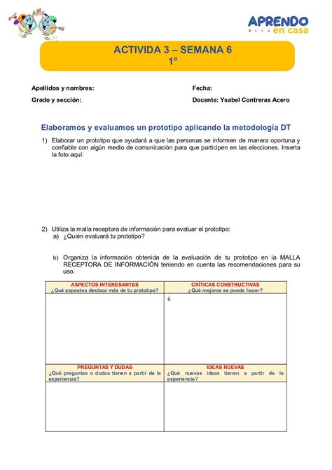 Calam O Semana Y Ept Actividad Elaboramos Y