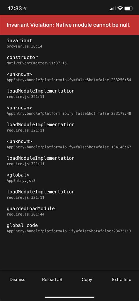 Invariant Violation Native Module Cannot Be Null Issue 916