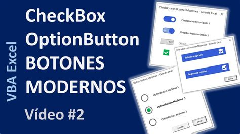 Checkbox Y Optionbutton Con Botones Modernos Paso A Paso Vba Excel