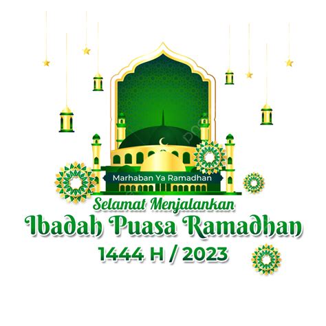 Greeting Card Marhaban Ya Ramadhan Tahun H With Mosque And