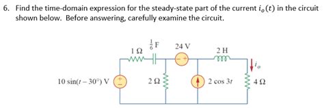 solved find the time domain expression for the steady state