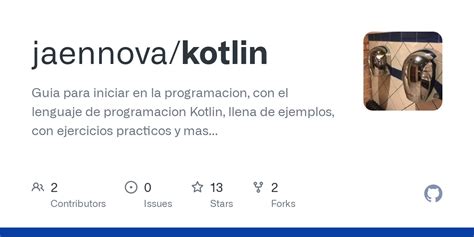 GitHub Jaennova Kotlin Guia Para Iniciar En La Programacion Con El