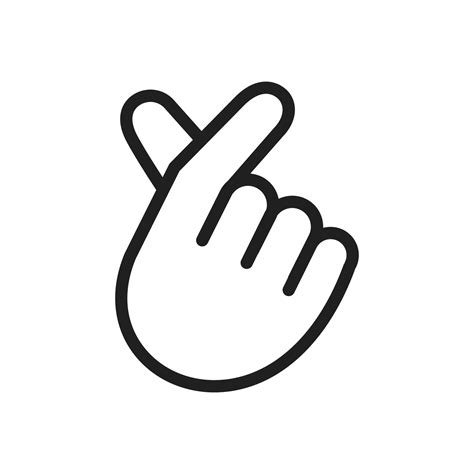 Finger Heart Icon In Flat Style Finger Heart Vector Illustration On