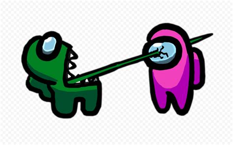 Hd Among Us Crewmate Green Character Tongue Kill Pink Png Citypng