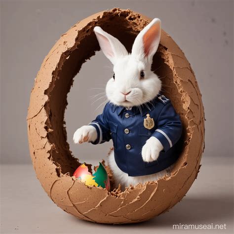 Easter Security Bunny Breaking Egg Muse Ai