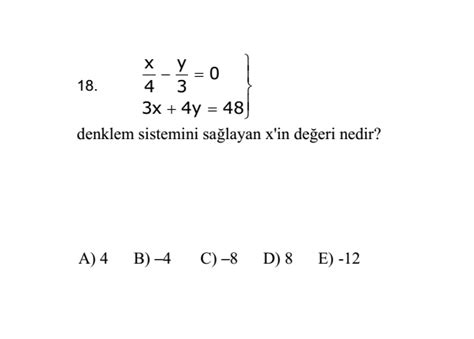 S N F Birinci Dereceden Denklem Sorular