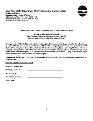 Fillable Online Dec Ny Annual Compliance Report Annual Compliance