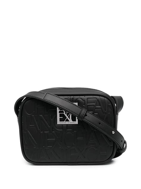 Armani Exchange Logo Cross Body Bag Black Editorialist