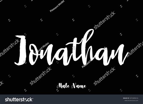 Jonathanmale Name Bold Cursive Calligraphy Typeface Stock Vector